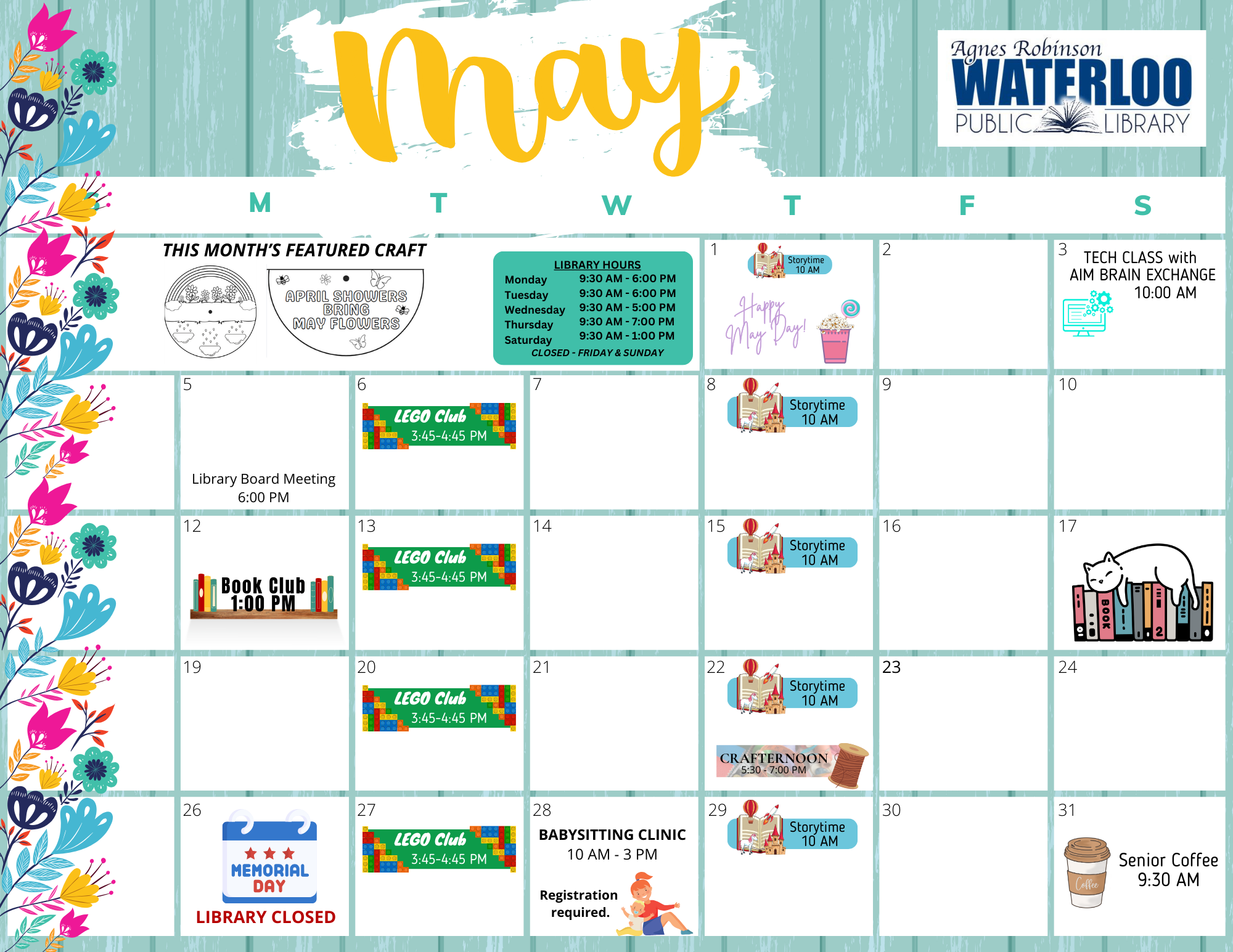 May Events – Agnes Robinson Waterloo Public Library